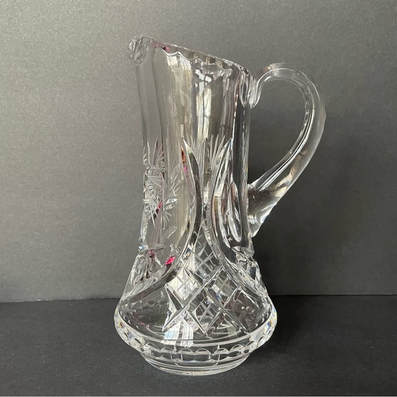 Accents | Beautiful Vintage Cut Glass Pitcher Vase With Intricate ...